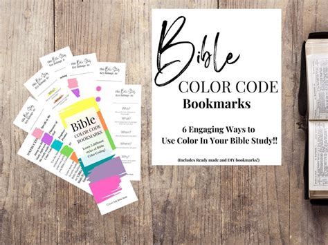 Bible Color Code Bookmark Bible Bookmarks Bible Etsy