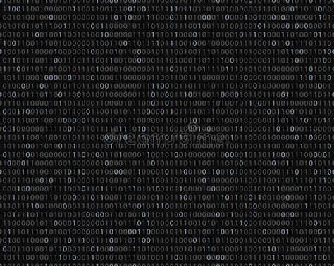 Binary Code Seamless Vector Pattern Dark Technological Background For Digital Design Stock