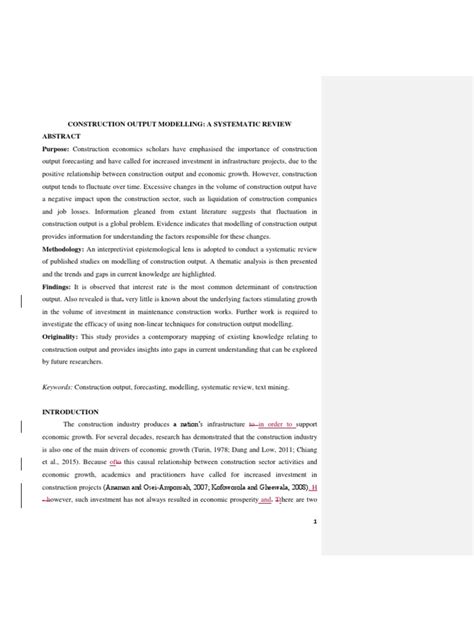 Construction Output Modelling Pdf