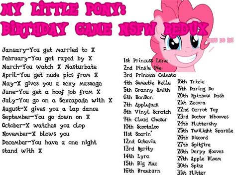 Mlp Birthday Game Nsfw By Anthology Of Ponys On Deviantart