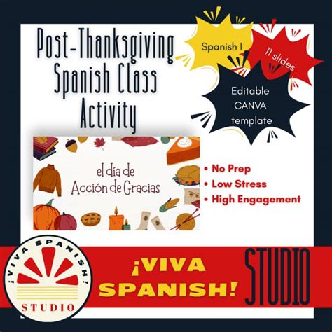 After Thanksgiving Spanish Warm Up Preterite Review Editable Slides