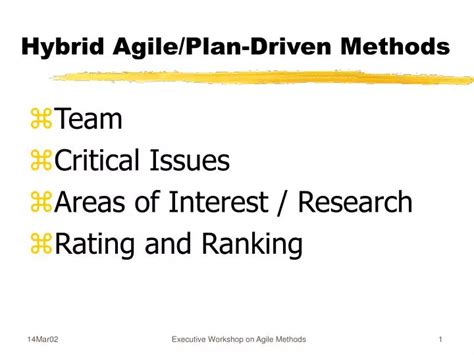 Ppt Hybrid Agile Plan Driven Methods Powerpoint Presentation Free Download Id 1727120