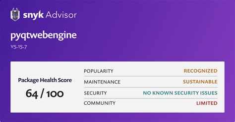 Pyqtwebengine Python Package Health Analysis Snyk