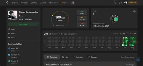 ritarshi bandyopadhyay on linkedin leetcode codingjourney dsa