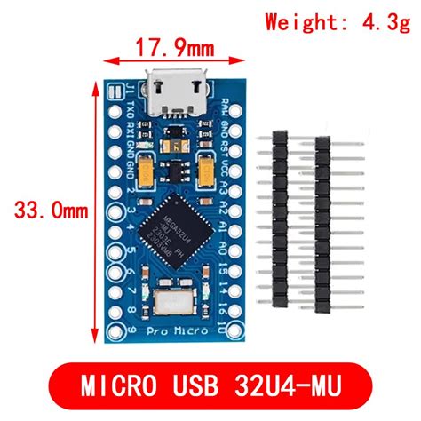 Pro Micro Atmega32u4 5v 16mhz Original Chip Replace Atmega328 For Arduino Pro Mini With 2 Row