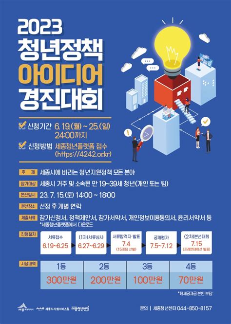 세종시 ‘2023 청년정책 아이디어 경진대회 참가자 모집 뉴스로