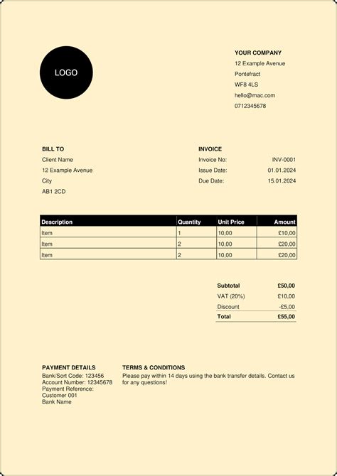 Movers Receipt Template
