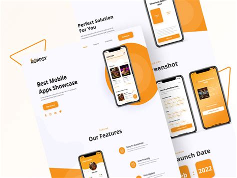 mobile app landing page design ui ux by m awais on dribbble