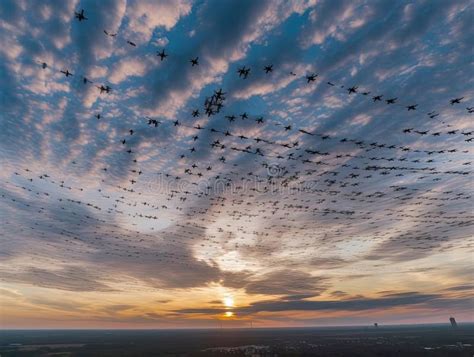 Drone Swarm Acrobatics With Ai Coordination Stock Illustration