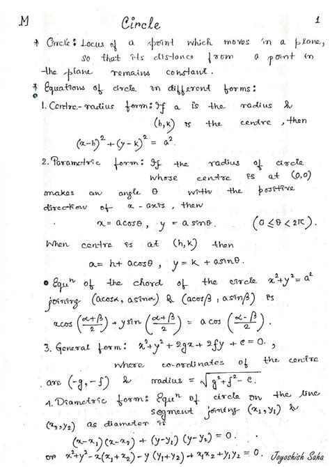 SOLUTION Iit Jee Maths Handwritten Notes Circle Studypool