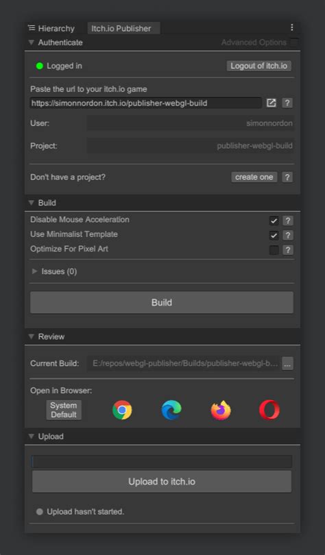 Itch Io Publisher For Unity By Simon Nordon