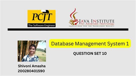 Question Set 10 Database Management System 1st Year Java
