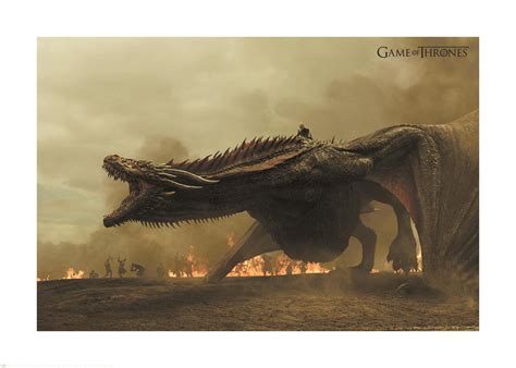Game Of Thrones™ Drogon And Daenerys Fantasy Dragon Art Poster Store Eu