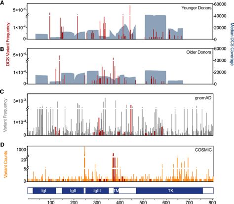 Variant Allele Frequency Vaf And Dcs Coverage In Red Are The Vafs Of Download Scientific