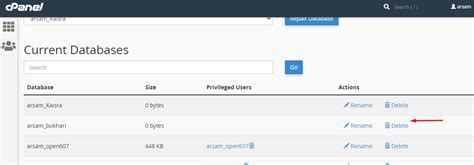 How To Create Or Delete A Mysql Database Or User Cpanel Plesk