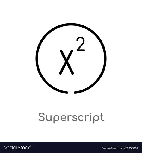 Outline Superscript Icon Isolated Black Simple Vector Image