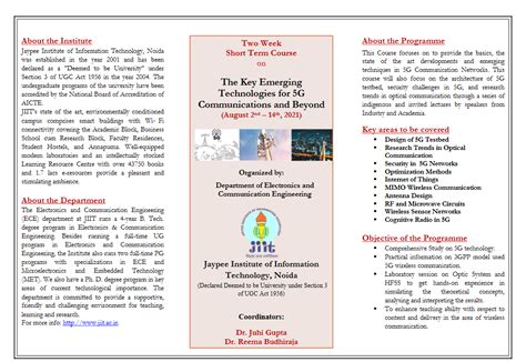 Two Week Short Term Course On The Key Emerging Technologies For 5g Communications And Beyond