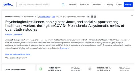 Psychological Resilience Coping Behaviours And Social Support Among