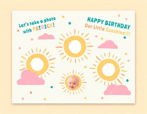 손으로 그린 생일 축하 Photocall 무료 벡터