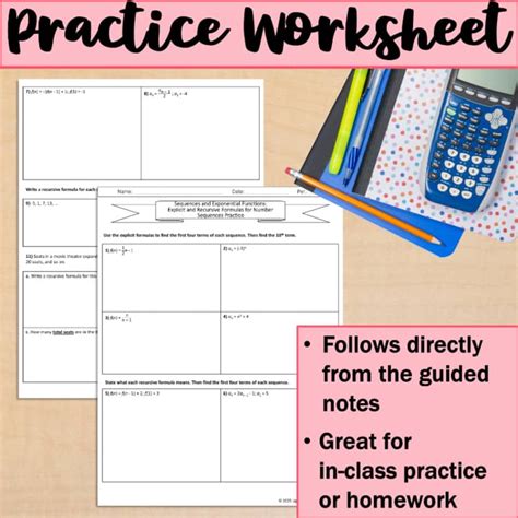 Explicit And Recursive Formulas Of Number Sequences Guided Notes