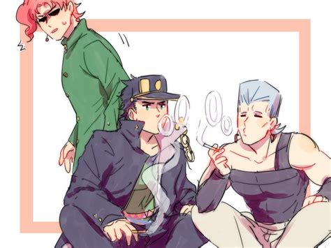 Kujo Jotaro Kakyoin Noriaki And Jean Pierre Polnareff Jojo No Kimyou Na Bouken And More