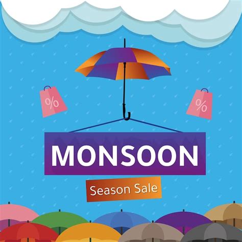 Premium Vector Monsoon Sale Umbrella