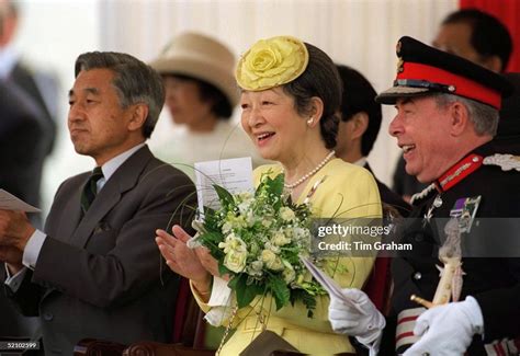 Emperor Akihito And Empress Michiko Of Japan At Cardiff Castle