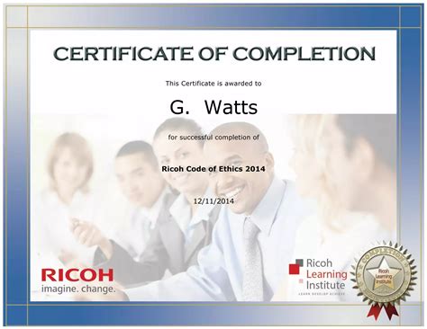 Ethics Certificate Pdf