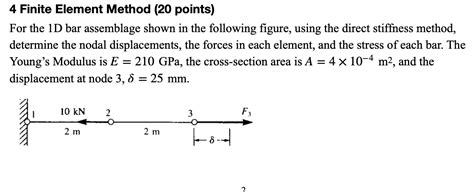 Solved 4 Finite Element Method 20 Points For The 1d Bar