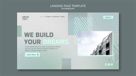 건축 및 건물 방문 페이지 템플릿 무료 Psd 파일