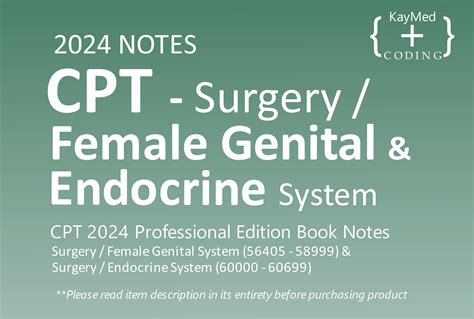 2024 Cpt Surgery The Female Genital And Endocrine System Cpt Book