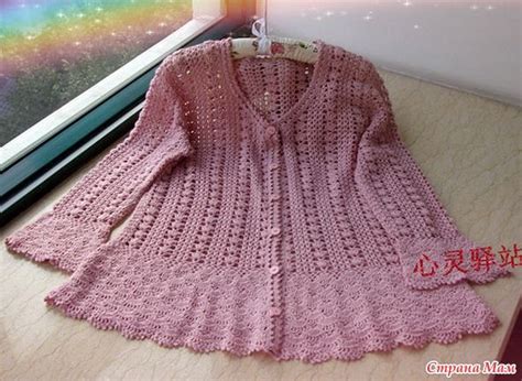 Ажурный жакет крючком