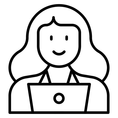 Programmer Female Line Icon 14728964 Vector Art At Vecteezy