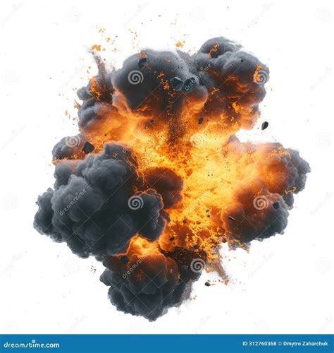 Explosion With A Combination Of Smoke And Fire Elements Creating A Dramatic And Realistic
