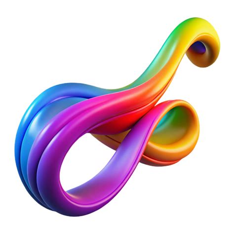 Immaculate Surreal Concept Art Style Isolated Cutout Of A Single Abstract Flowing Ribbon Of