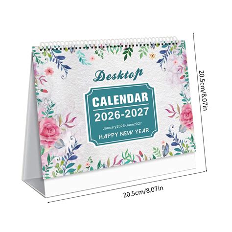2026 2027 Desk Calendar With Spiral Round Flip18 Month Calender