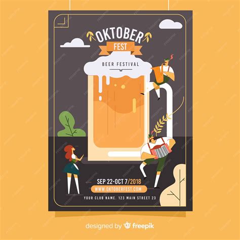 평면 디자인 옥토버 페스트 포스터 템플릿 무료 벡터 평면 디자인 옥토버 페스트 포스터 템플릿 무료 벡터