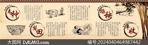 美丽乡村农耕文化墙体绘画矢量素材大图网图片素材