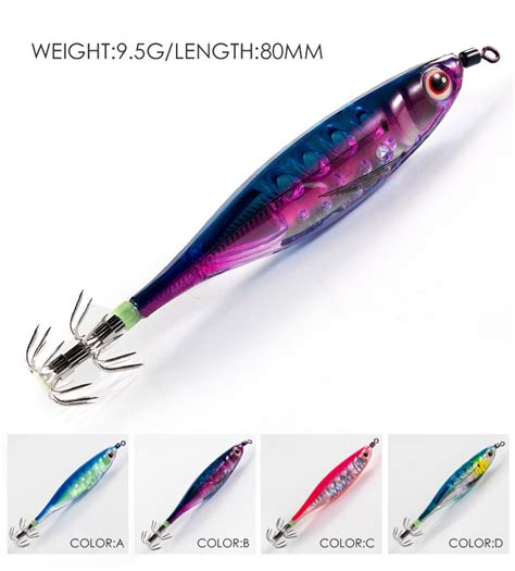 Floating Squid Jig Artificial Shrimp Fishing Lure Squid Hook Luminous Octopus Cuttlefish Bait