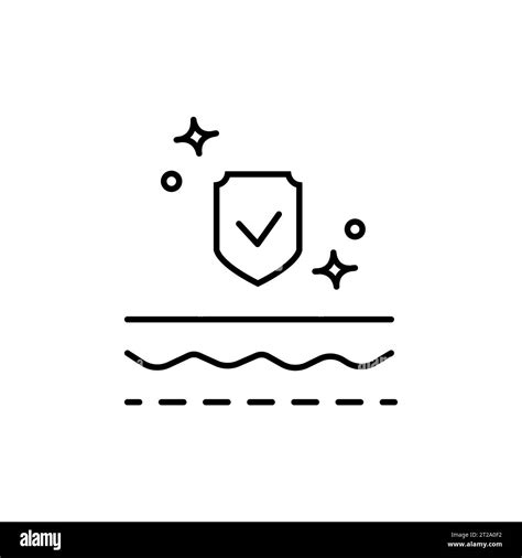 healthy skin line black icon protection and medical support skin care sign for web page