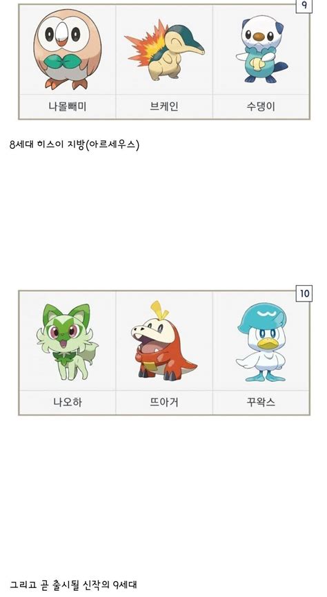 포켓몬스터 세대별 스타팅 포켓몬 인스티즈 Instiz 이슈 카테고리