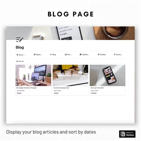 Notion Portfolio Website Template Social Media Manager Photographer Freelancer Web Designer