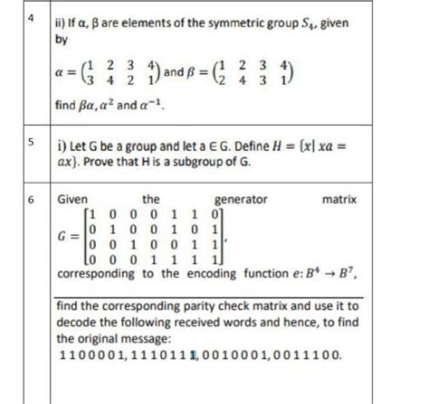 Solved Ii If αβ Are Elements Of The Symmetric Group S4