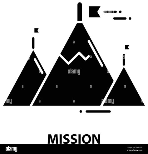 Mission Icon Black Vector Sign With Editable Strokes Concept Symbol