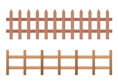 Horizontal Wooden Fence Set 1234069 Vector Art At Vecteezy