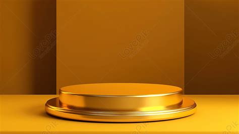 역동적인 금속 무대 배경에서 제품 디스플레이를 위한 매혹적인 3d 금 연단 렌더링 연단 배경 금 배경 무대 3d 배경 이미지 Hd 연단 금 무대 3d 배경 사진