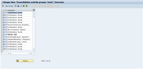 OCDF SAP Tcode Maintain Cons Activity Group Texts