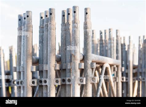 Close Up Of Stack Of Construction Scaffolding Elements Stock Photo Alamy
