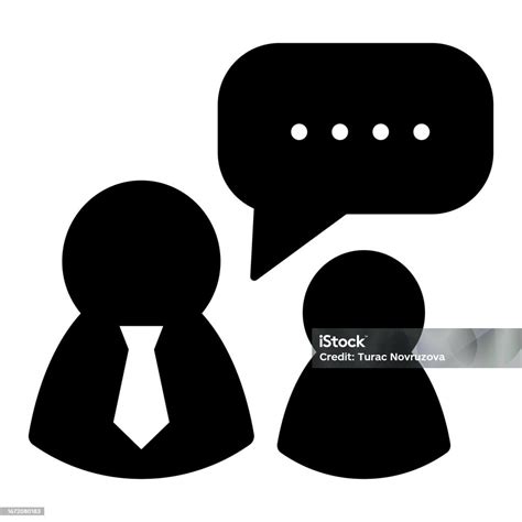 면접 솔리드 아이콘입니다 상사와 직원 당국 상징과의 대화 흰색 배경에 상형 문자 스타일의 픽토그램 팀웍 사인 모바일 개념 웹 디자인 벡터 그래픽 개념에 대한 스톡 벡터 아트