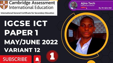 Igcse Ict Paper 1 Theory May June 2022 Variant 12 Part 1 Youtube
